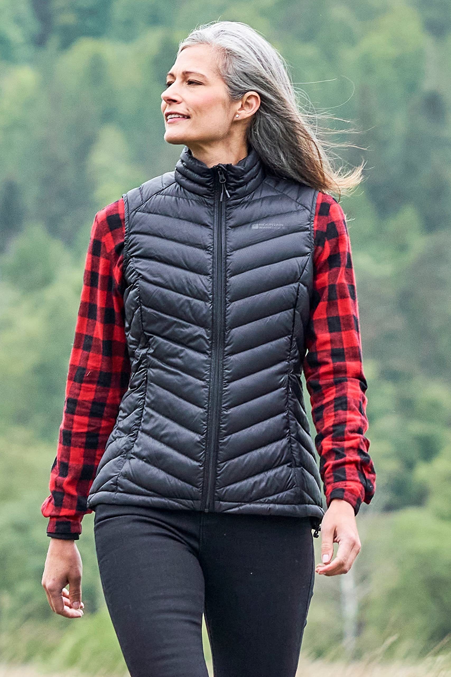 Mountain Warehouse Featherweight Womens Winter Down Gilet -Bodywarmer Black 8