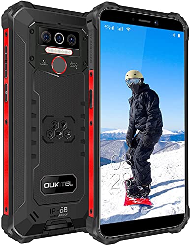 OUKITEL WP5 Pro Rugged Cell Phone, 4GB+64GB Unlocked Smartphone, 8000mAh Battery IP68 Waterproof Rugged Smartphone, Android 10.0 Global Version 4G LTE Dual-SIM 5.5inches Face ID Fingerprint (Black)
