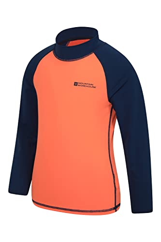 Mountain Warehouse Kids Rash Guard - UPF50+ Long Sleeve Rash Top Bright Orange 9-10 Years