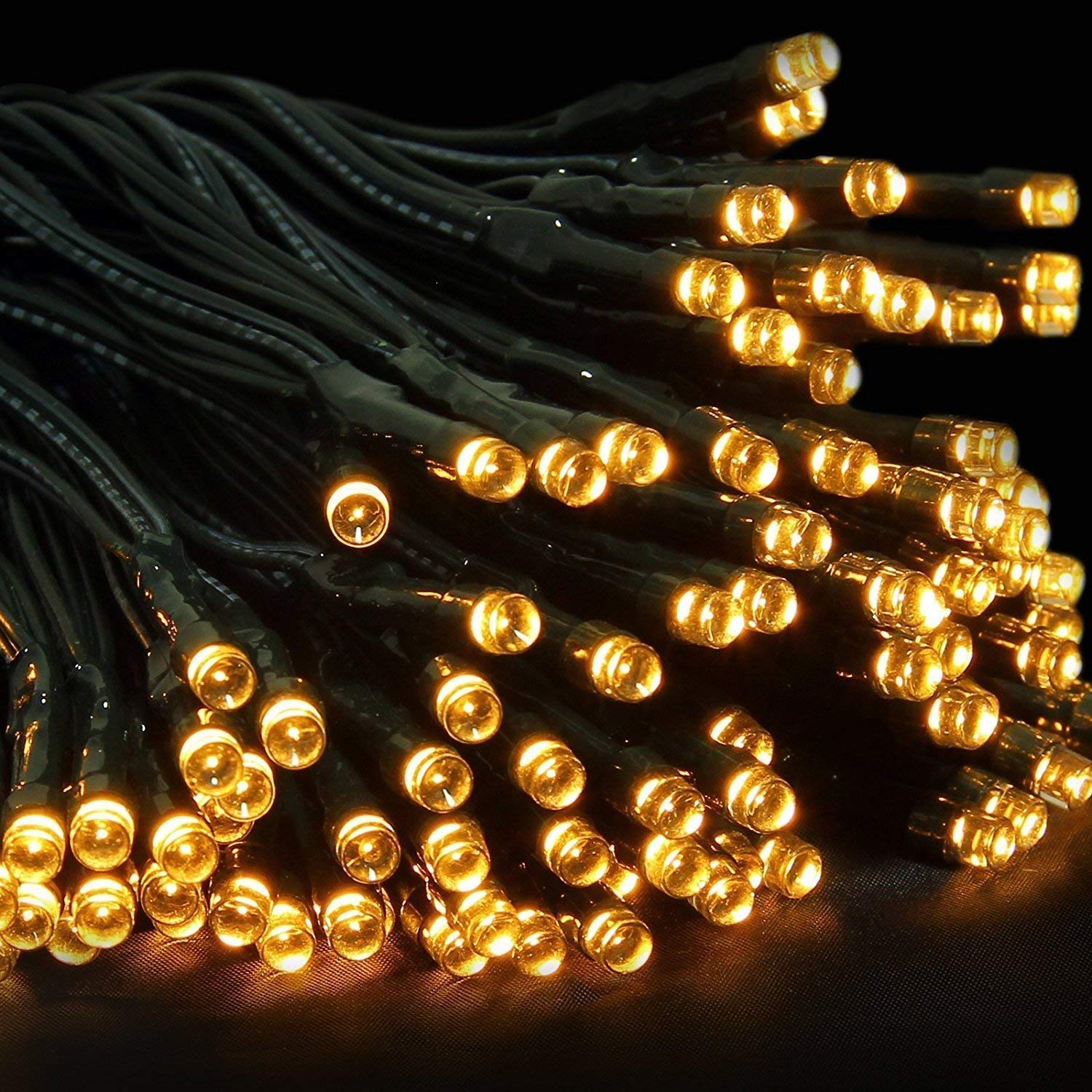 Moor Dual Powered - Solar + USB Plug in - 72ft 200 LED Fairy Lights Waterproof Decorative Fairy String Lights for Garden, Patio, Home, Wedding, Party, Christmas (Dual Powered, WarmWhite-1Pack)