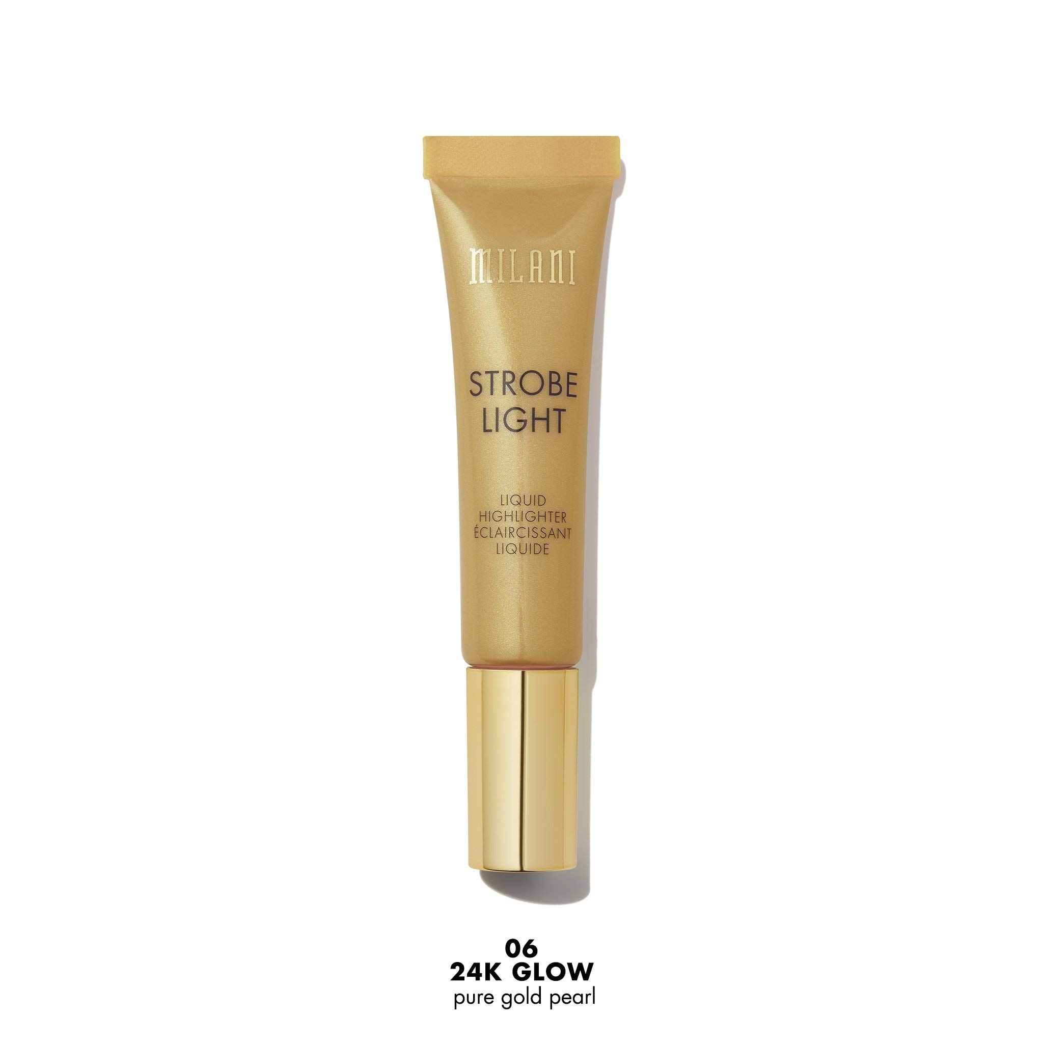 Milani Strobe Light Liquid Highlighter - 24K Glow (0.42 Fl. Oz.) Cruelty-Free Face Highlighter - Shape, Contour & Highlight Face with Liquid Shimmer Shades