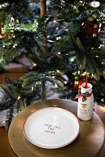 Pearhead Santa Cookie Set, Cookies and Milk Christmas Décor, Cookie Plate Set for Santa, Night Before Christmas Holiday Plate Set, Christmas Decorations