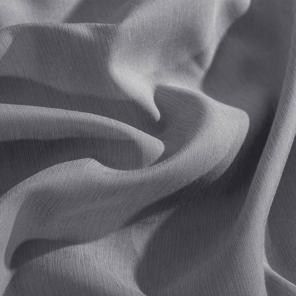 SAKIAO 4PC New Bed Sheets Set (Queen, Grey)