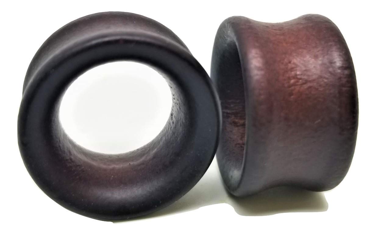 Organic Stained Bamboo Tunnel Ear Plugs - Double Flare Saddle - 7 Sizes - Pair - New (0 Gauge (8mm))