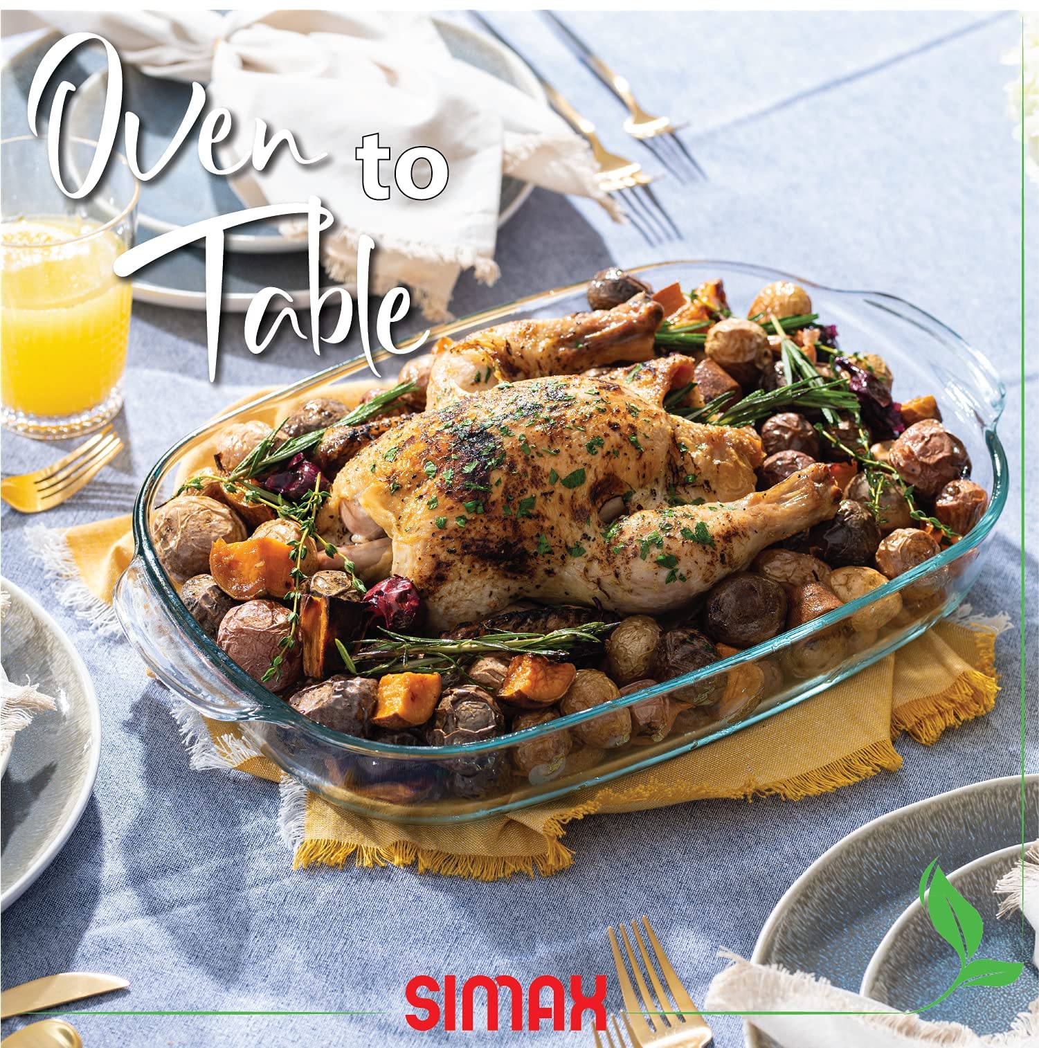Simax Casserole Dish For Oven: Glass Baking Dish With High Lid Set β Microwave, Oven, and Dishwasher Safe Cookware β Borosilicate Glassware β 8 Qt. Large Baking Dish