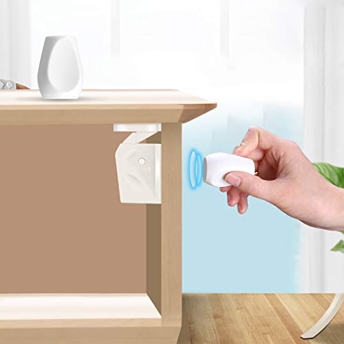 Mingchuan Child Safety Magnet Invisible Locks (4-Pack) Best Baby Proofing Lock for Kitchen Cabinet Drawer Cupboard with 3M Adhesive Cabinets Door Locking Magnetic Latches Kit