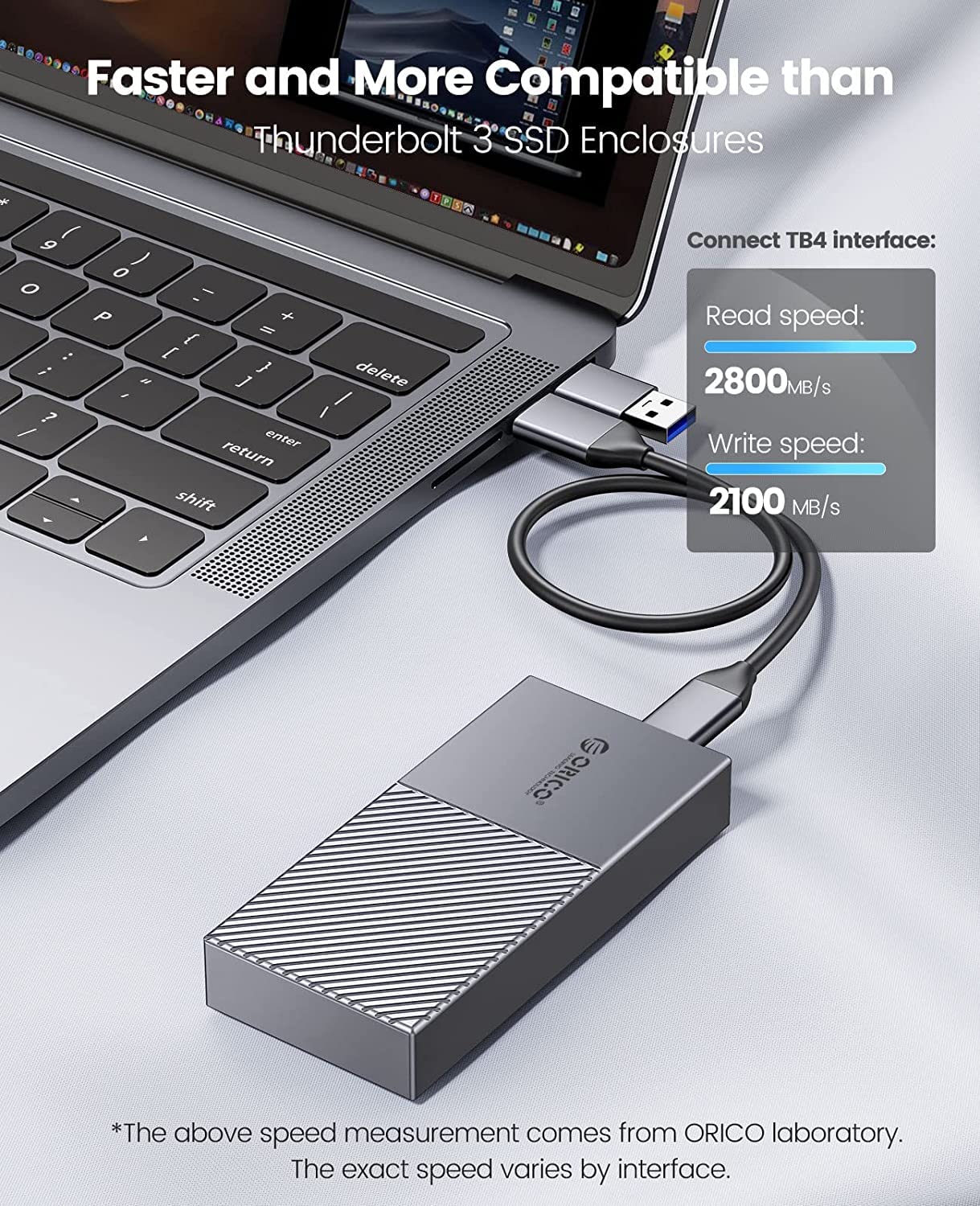 ORICO USB 4.0 NVME Enclosure (ORICO-M2V01-C4-GREY)