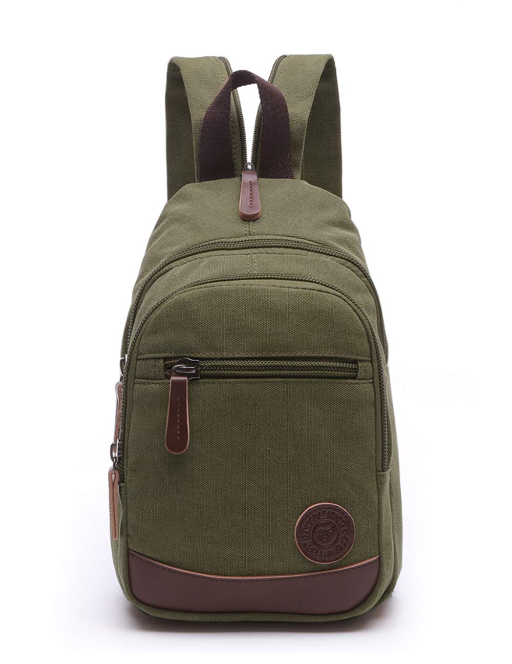 UISKOOPW Small bookbag purse for women, Adjustable Straps Mini Backpack Multiple Compartment Pockets Crossbody Backpack Purse for Women or Man (Military Green)