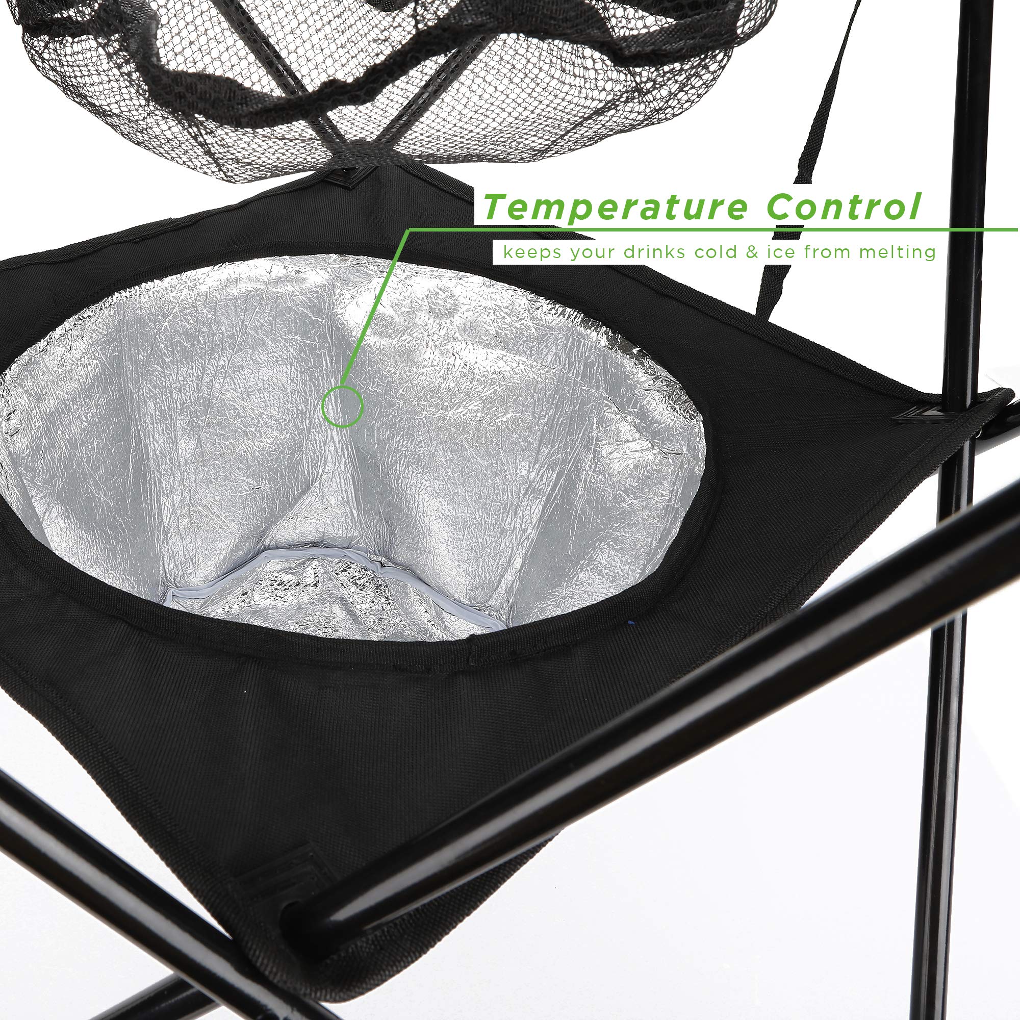 Mind Reader Folding Tailgate Table, 23.25" L x 23.25" W x 24.5" H, Black