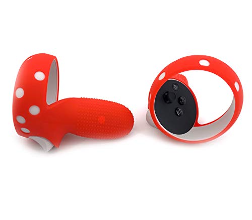Oculus Quest 2 Controller Grip Cover - Anti Slip Anti-Throw Handle Controllers Protective Cover for Oculus Quest 2 Accessories (Red)
