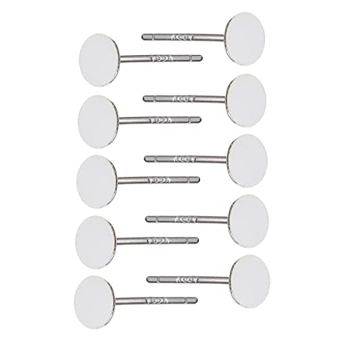 Milageto 20pc Sterling Silver Earrings Stud Posts with Stud Earring - Sliver, 6mm, 6mm