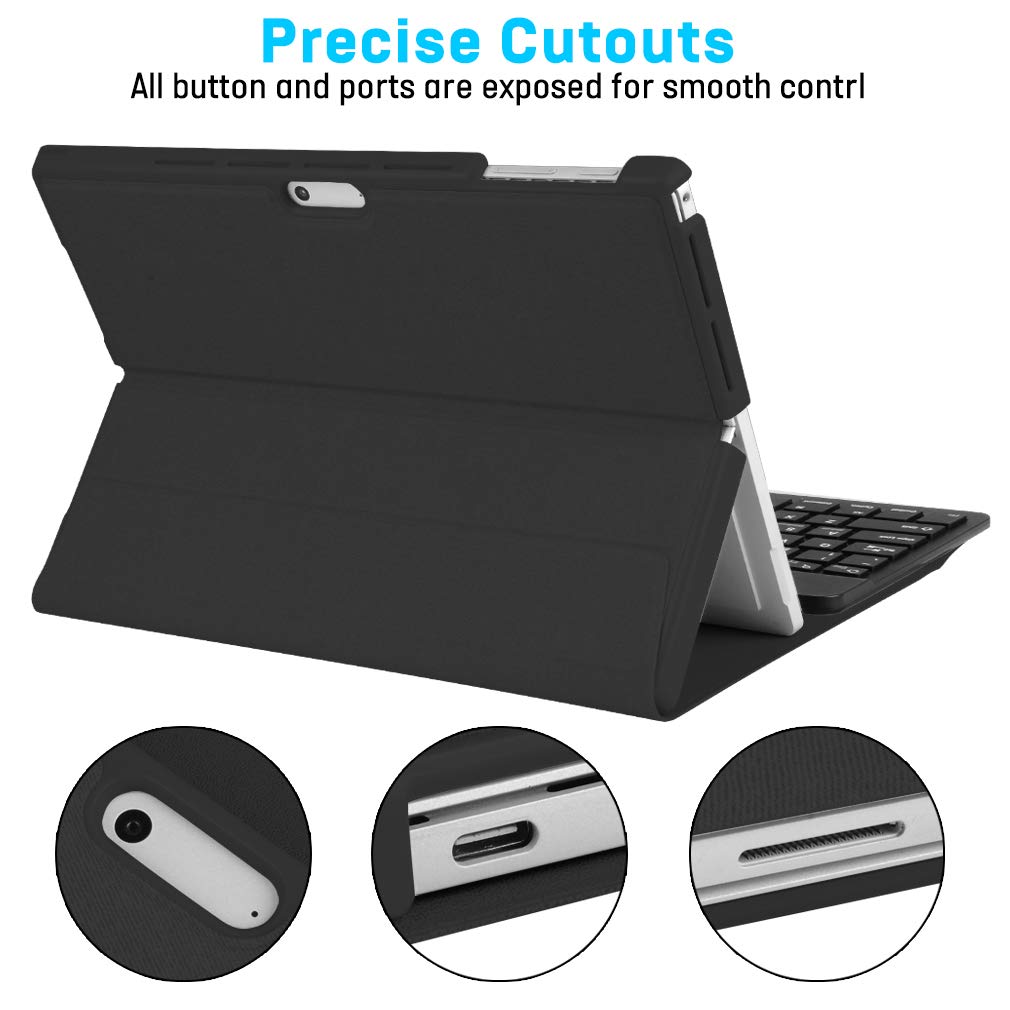 Microsoft Surface Pro 7 Case with Keyboard,Keyboard Case for Microsoft Surface Pro 7 (2019/Surface Pro 6 (2018) / Surface Pro 5(2017)/ Surface Pro 4 (2015) 12.3 inch Tablet