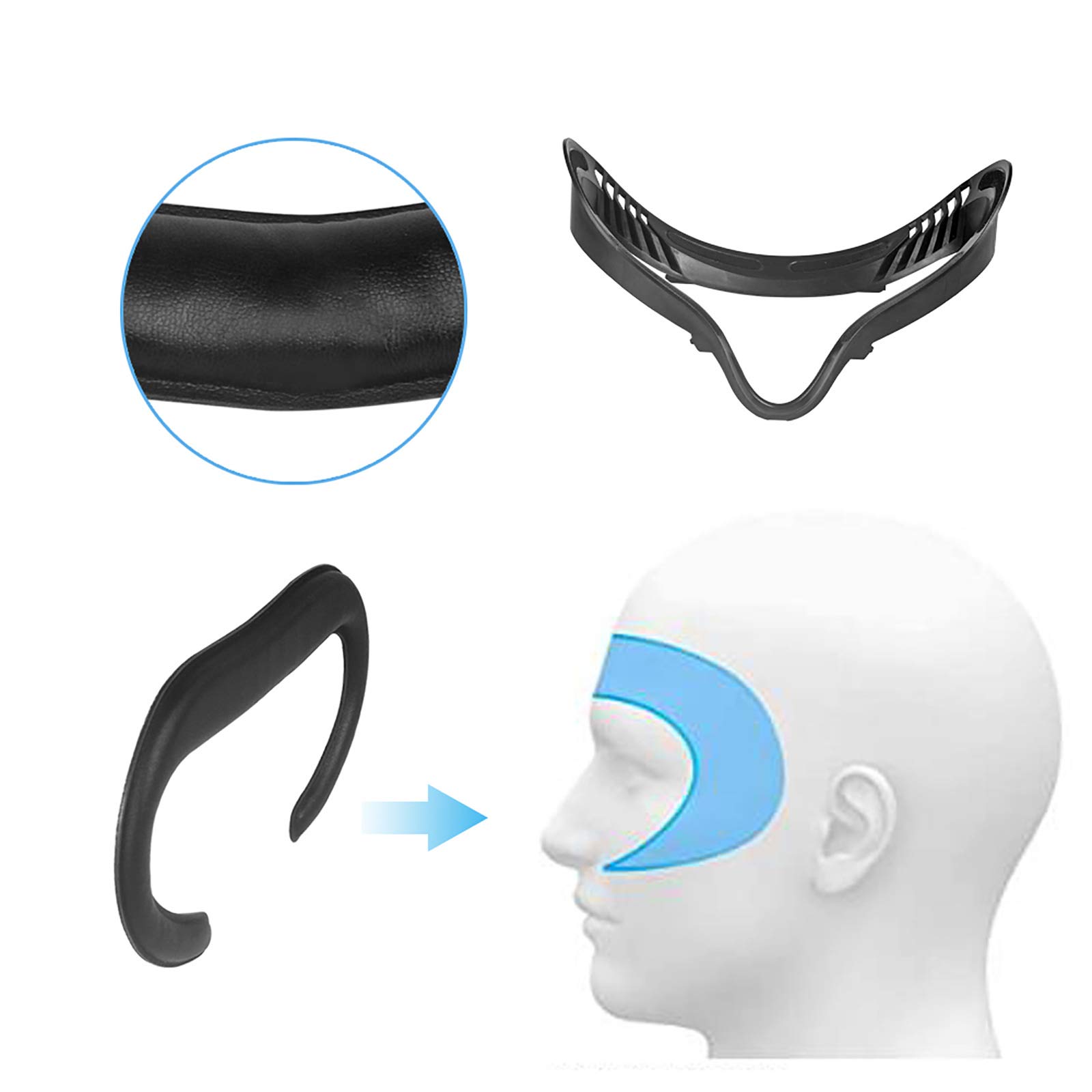 Oculus Quest 2 Facial Interface Bracket Leather Eye Cover 6 Sets (Black)