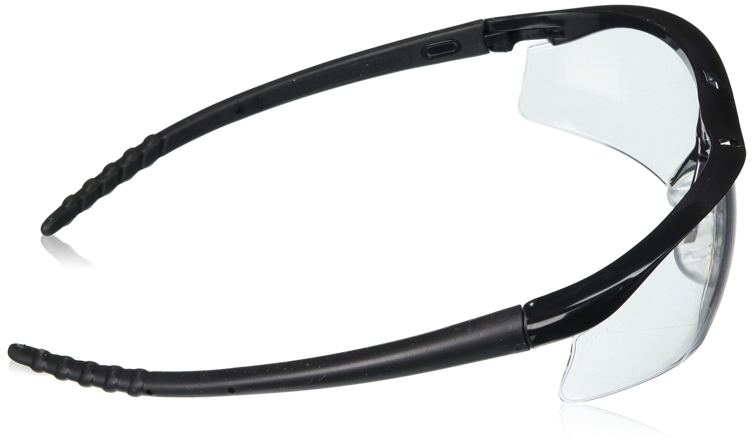 MCR Safety DL110 Dallas Safety Glasses with Polished Black Frame and Clear Lens
