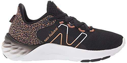 New Balance Women's Fresh Foam Roav V2 Sneaker, Black/White/Copper Metallic, 8