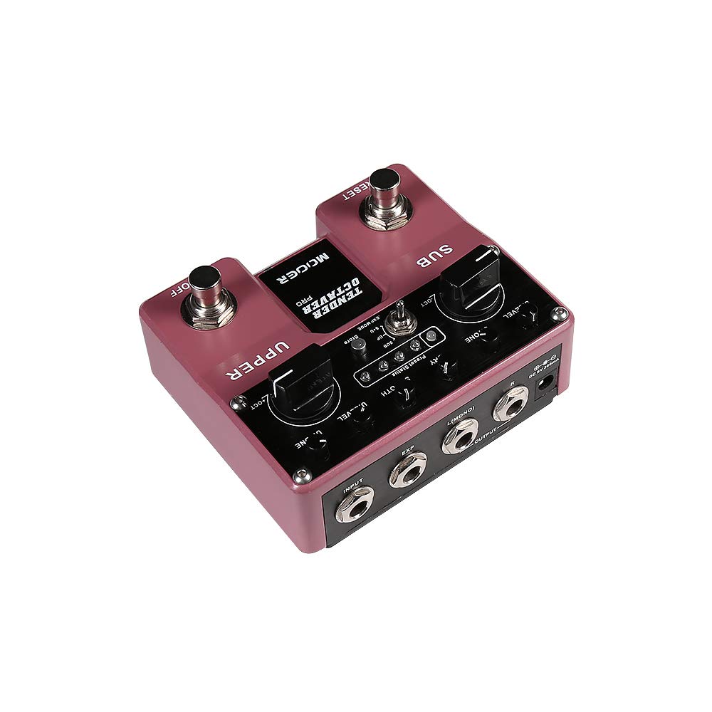 MOOER Tender Octaver Pro, Stereo Octave Pedal with Adjustable between unison and +1/-1 octave Make Your Harmonization, Pitch Shifting, Whammy and Detune Chorus Effects