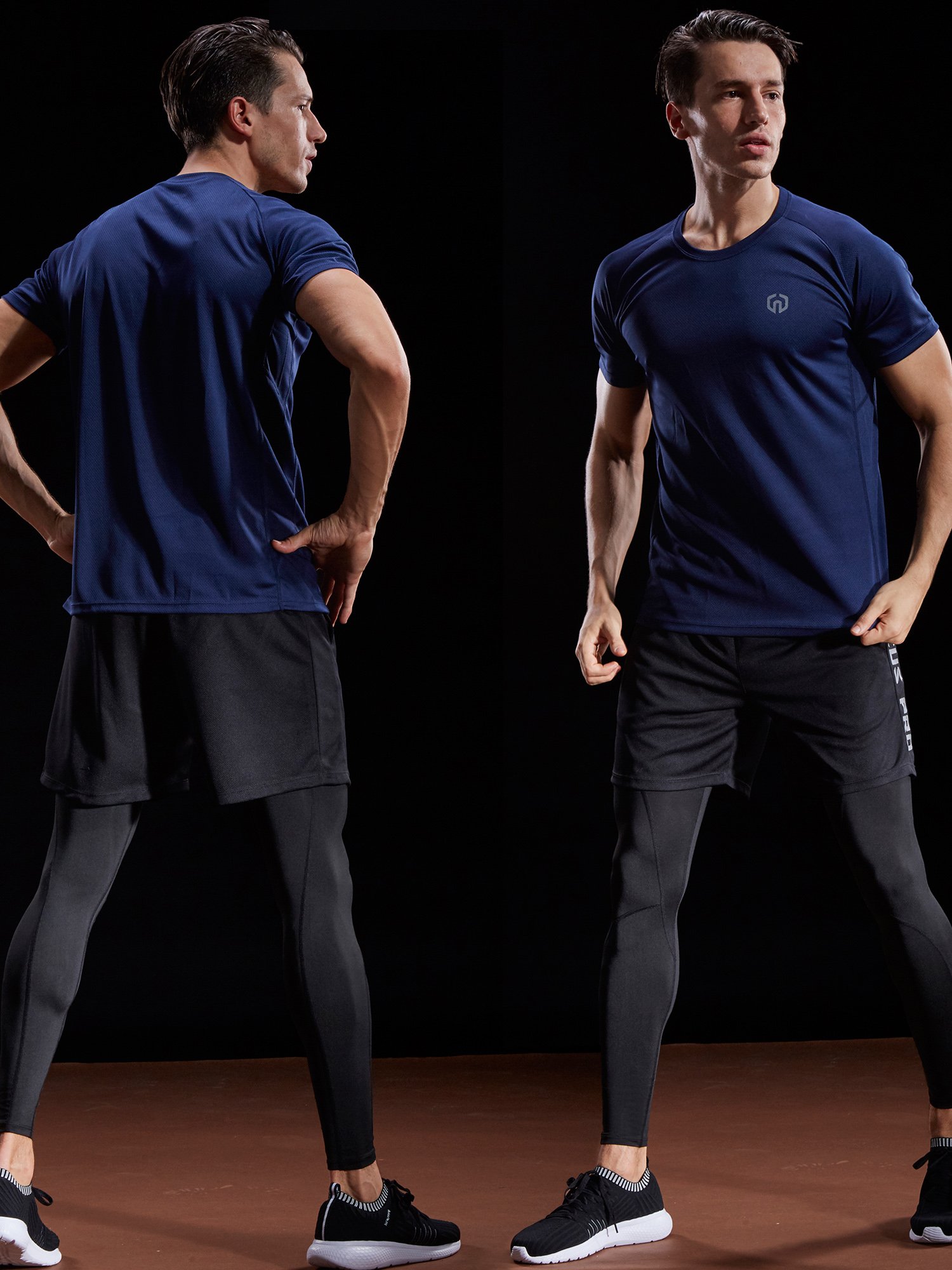 NELEUS Men's 3 Pack Mesh Athletic Running Sport Shirts,5033,Navy Blue,Blue,Olive Green,3XL