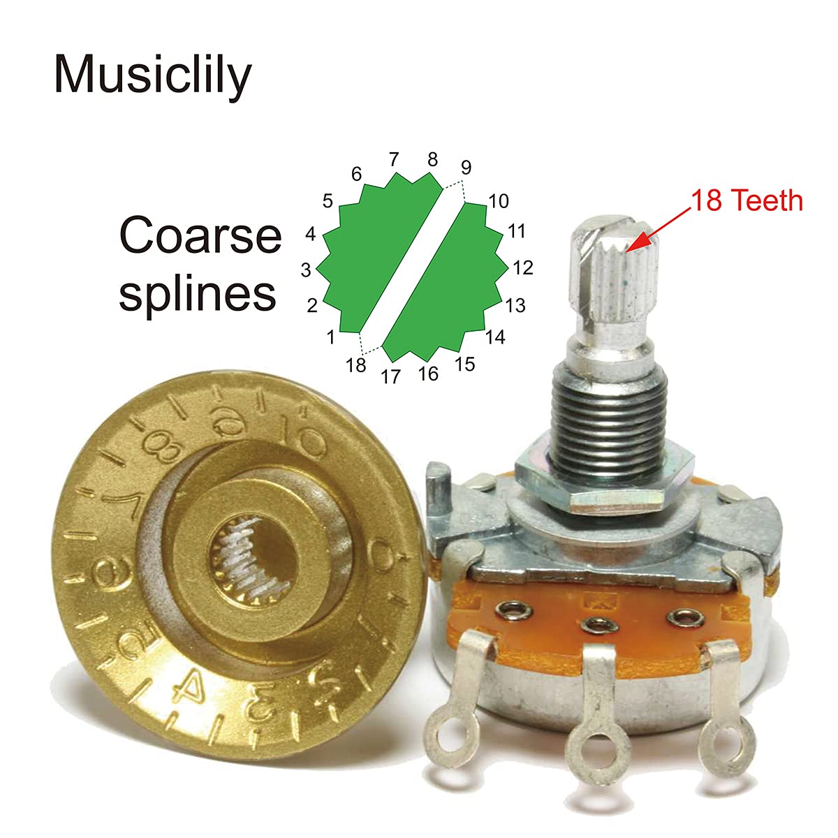 Musiclily Metric 6mm Metal Guitar Dome Knobs Volume Tone Control Knobs for Fender Telecaster Electric Guitar Precision P-Bass,Chrome (4 Pieces)