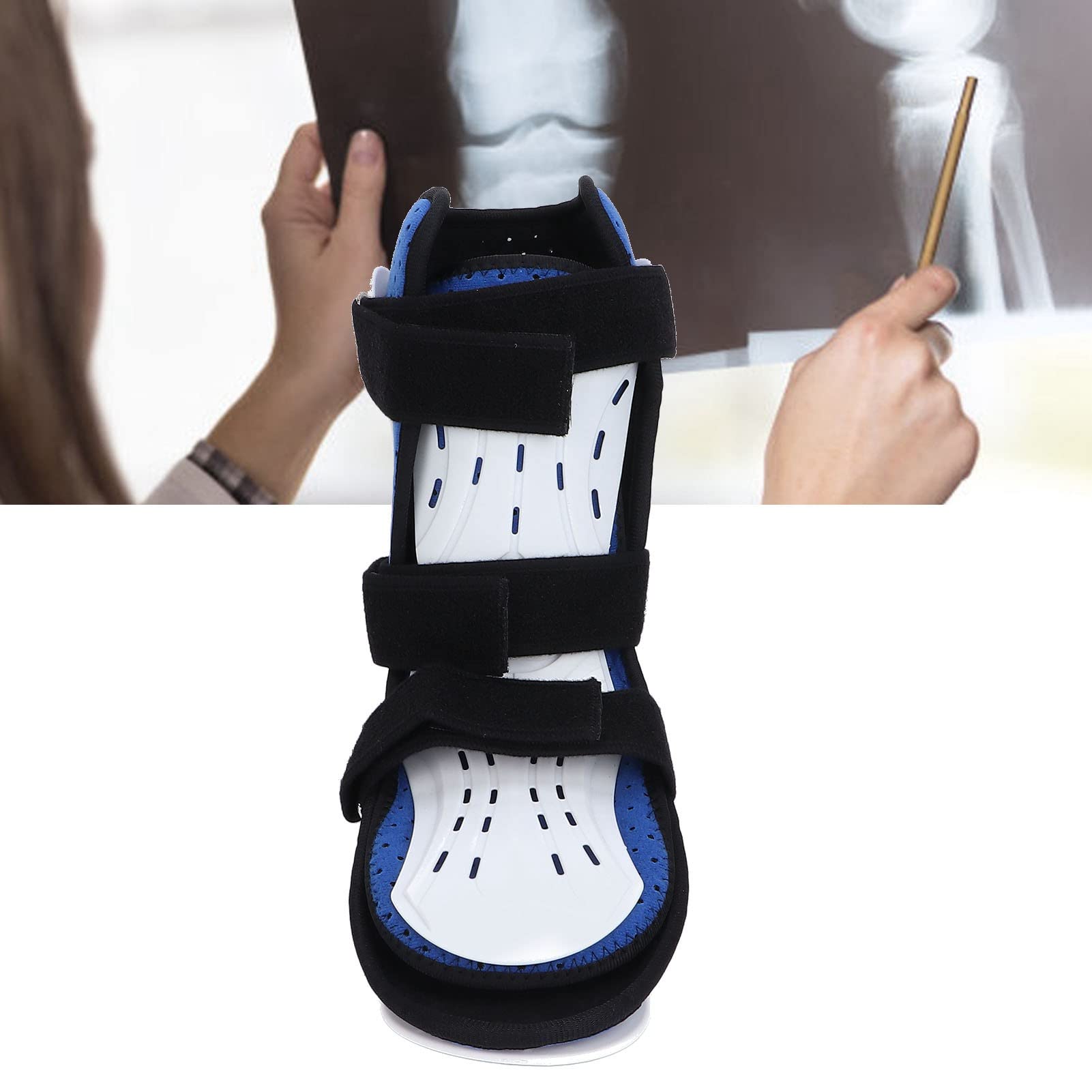 Orthopedic Walker Boot, Fracture Boot Detachable Design Nonslip Breathable with Front Protection Plate for Foot Injuries(Left foot, L)