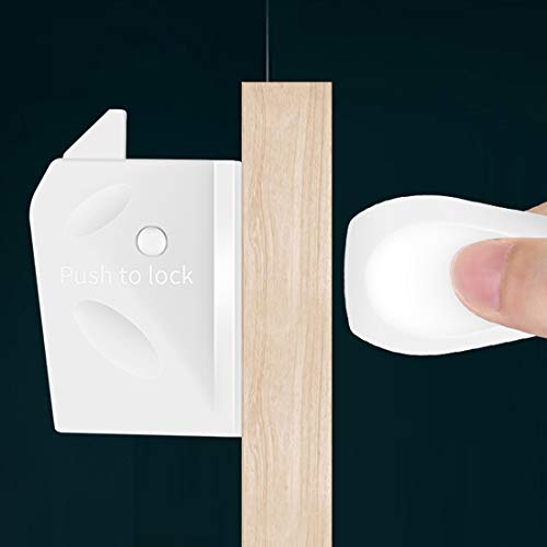 Mingchuan Child Safety Magnet Invisible Locks (4-Pack) Best Baby Proofing Lock for Kitchen Cabinet Drawer Cupboard with 3M Adhesive Cabinets Door Locking Magnetic Latches Kit