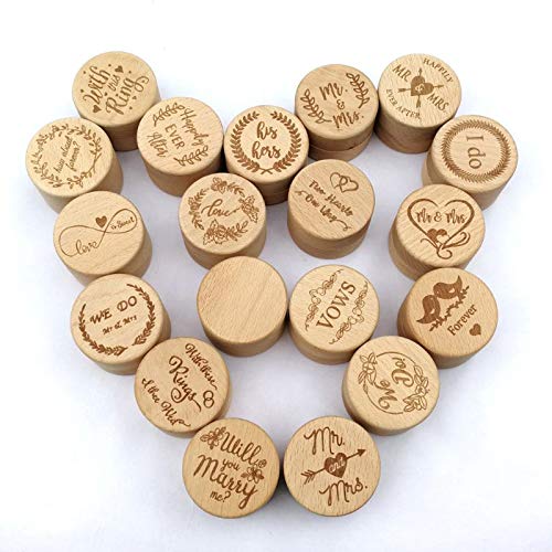 ZZYINH AN207 Personalized Engraving Rustic Wedding Wooden Ring Box Jewelry Trinket Storage Container Holder Custom with These Rings Small Jewelry