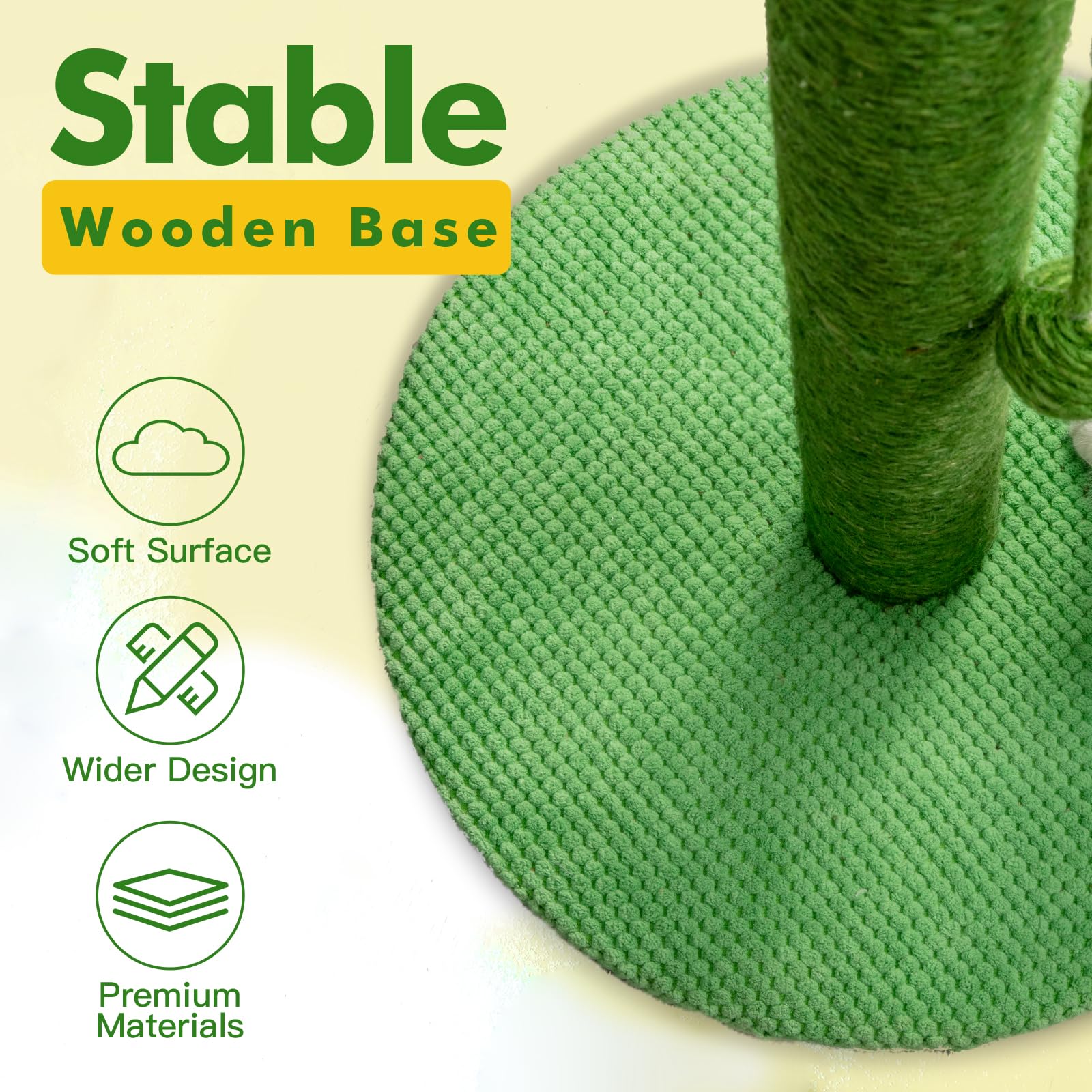 Mora Pets Cat Scratching Post Sisal Cat Scratcher for Large Cats 33 Inch Tall Scratch Post with Dangling Ball Cactus Cat Post for Indoor Kittens