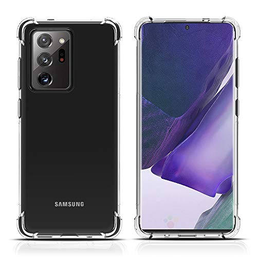 Migeec Compatible with Samsung Galaxy Note 20 Ultra Case - Clear Soft TPU Bumper [Shock-Absorbing] Full Protection Phone Case for Samsung Galaxy Note 20 Ultra, Crystal Clear