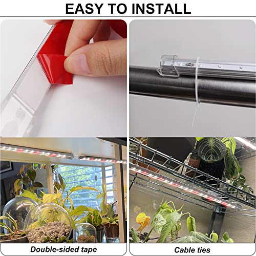 YASBED LED Grow Light for Indoor Plants, 5500k & Red LED Full Spectrum Plant Grow Light Strips with Timer 3/6/12Hours/Dual Channel/4 Dimmable Level for Gardening Seedling Hydroponics, 6 Pack