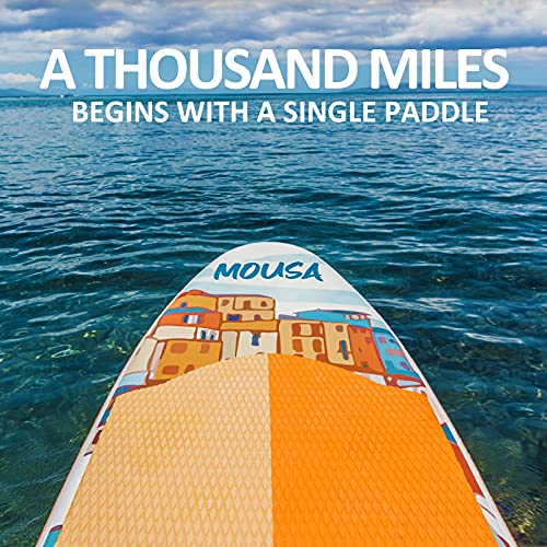 MOUSA 11'×34" Extra Wide Inflatable Stand Up Paddle Board, Stable Ultra Wide SUP for 2 People/Family w/Shoulder Strap, 1600D Backpack, All-Round Sup Board w/Floatable Paddle, US Central Fin