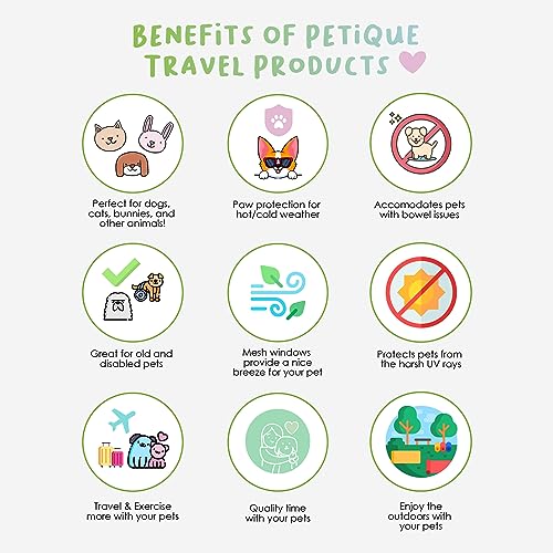 Petique Breeze Jogger, Dog Cart for Medium Size Pets, Ventilated Pet Stroller for Cats & Dogs, Black
