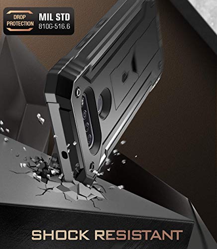 Poetic Revolution Series for LG K51 Case, LG Reflect Case, LG Q51 Case, Full-Body Rugged Dual-Layer Shockproof Protective Cover with Kickstand and Built-in-Screen Protector, Black