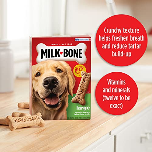 Milk-Bone Original Dog Treats for Large Dogs, 10 Pound, Crunchy Biscuit Helps Clean Teeth