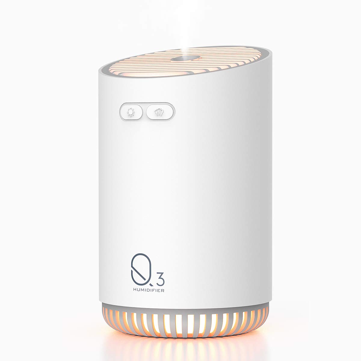 Mini Humidifier, Humidifiers for Bedroom, Plant Humidifier with 7-Color LED Night Light/Quiet/Waterless Auto Shut-Off/2 Mist Modes(White)