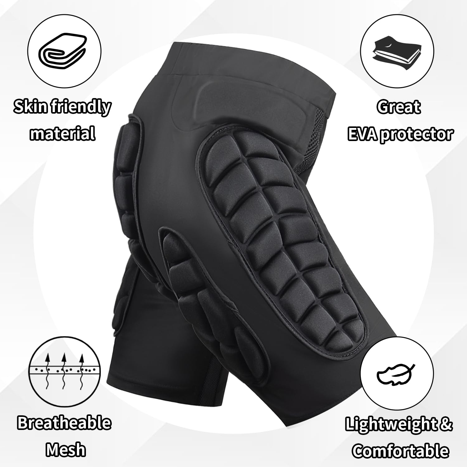 Tentock 3D Protective Hip for Snowboarding,Butt Padded Safety Impact Shorts EVA Protection Pad for Skating Outdoor(M)