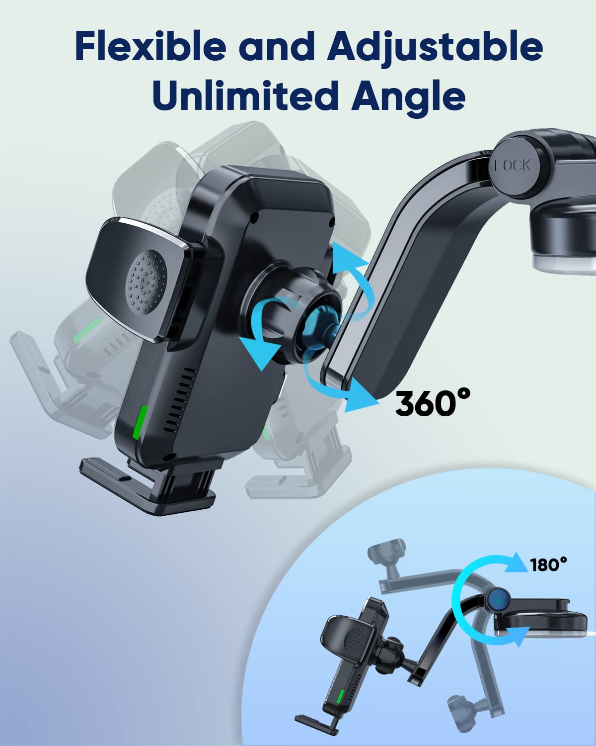 Wireless Car Charger Mount, [Smart Alignment Charging] 15W Qi Fast Charging,Auto Clamping Air Vent Car Phone Holder Mount Wireless Charging for iPhone 13 Pro Max/13Pro/13/12,Galaxy S22 Ultra/S21,etc