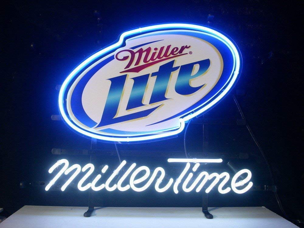 QUEEN SENSE® New 14"x10" Millers Lite Miller Time Neon Sign Man Cave Bar Pub Beer Handmade Neon Light FX184