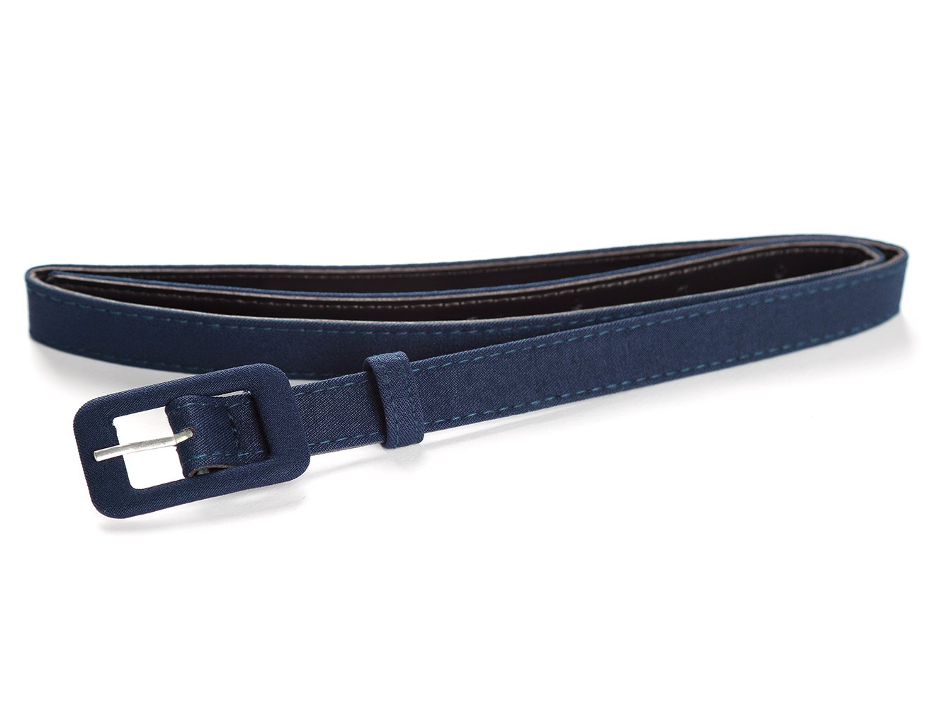 MUXXN Womens Belt- Solid Color Basic Belt for Casual Formal Dress or Jeans (XL: 116cm long (Waist size : 36-42), Navy Blue)