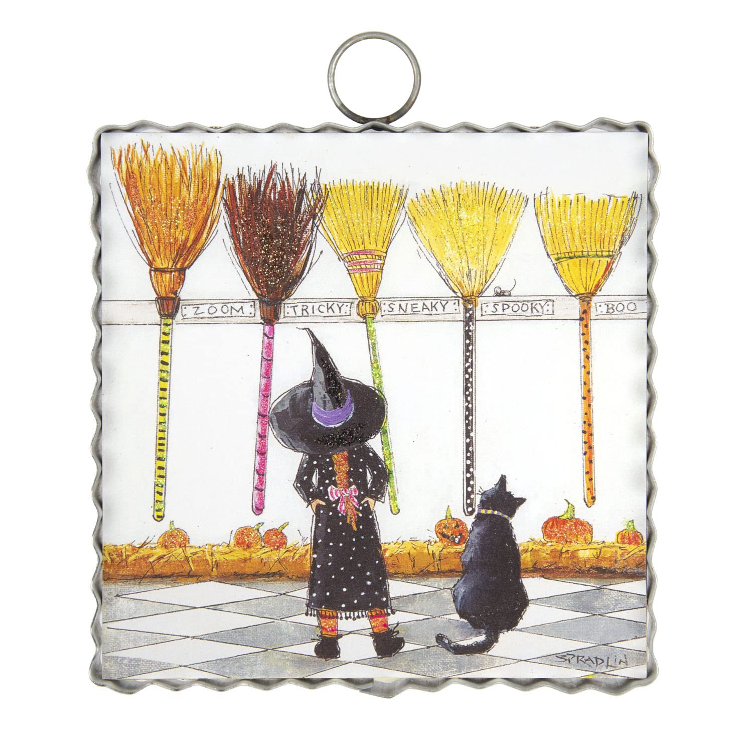 The Round Top Collection - Mini Gallery Tonight We Fly 6" x 1" x 7" Halloween-Themed Décor, Metal & Wood