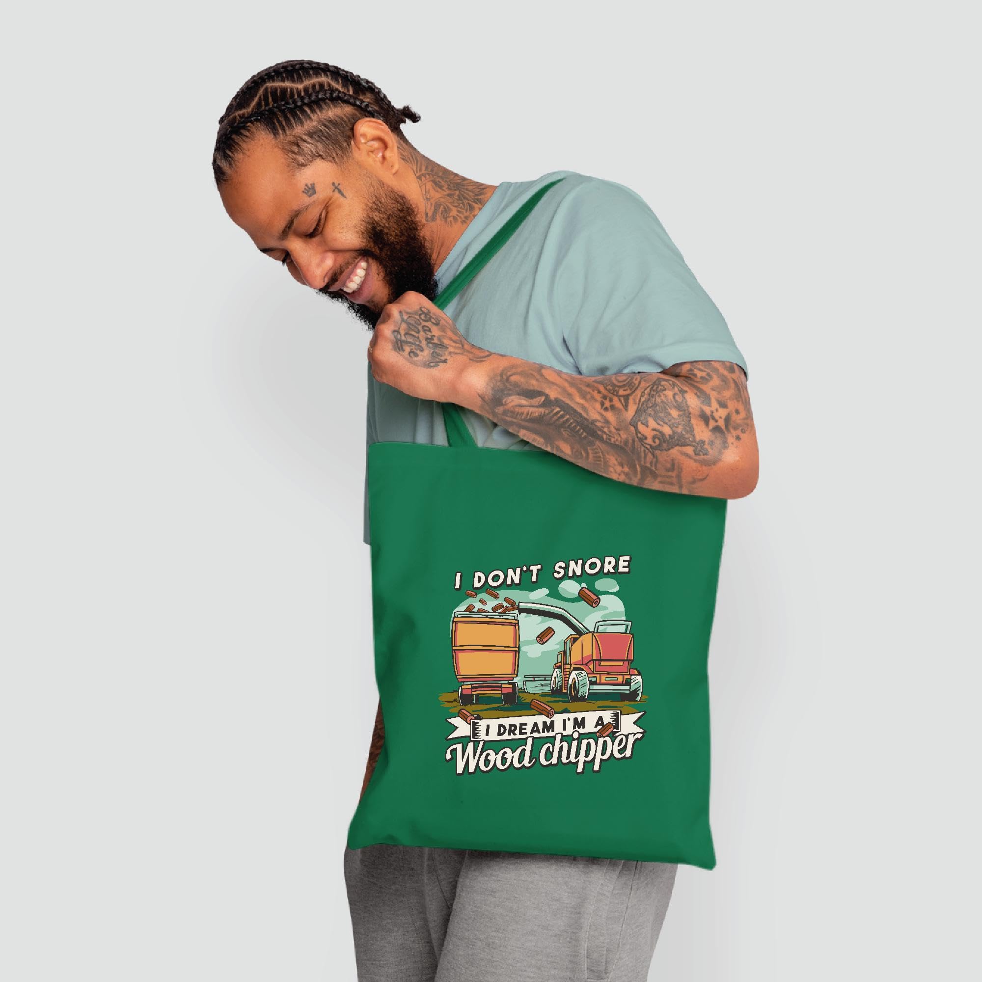 Men Wood Chipper Inspired Gift The perfect gift for DIY enthusiasts and tools lovers Natural White Multicolor Canvas Tote Bag