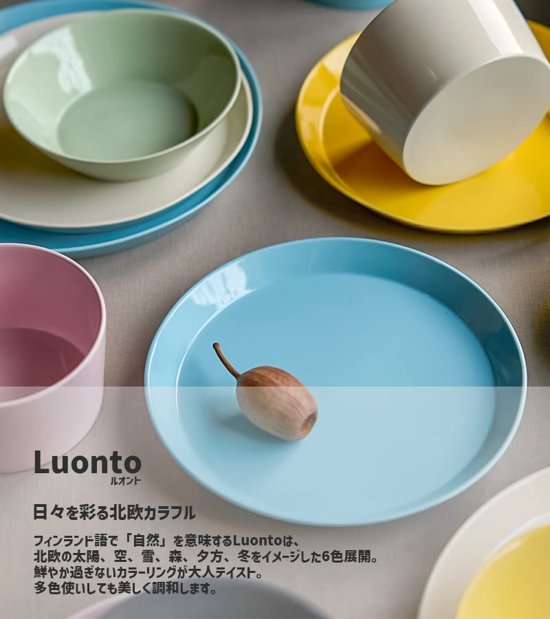 TAMAKI Luonto T-947746 5-Piece Set, Tyvas Blue Plate, Color Dish, Pasta Plate, Bowl, Soup Cup