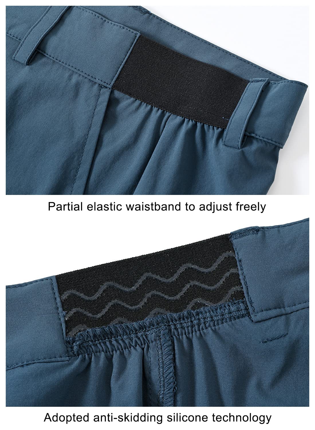 TBMPOY Mens Stretch Golf Pants Lightweight Quick Dry Casual Work Pant with 3 Pockets Stone Blue 40