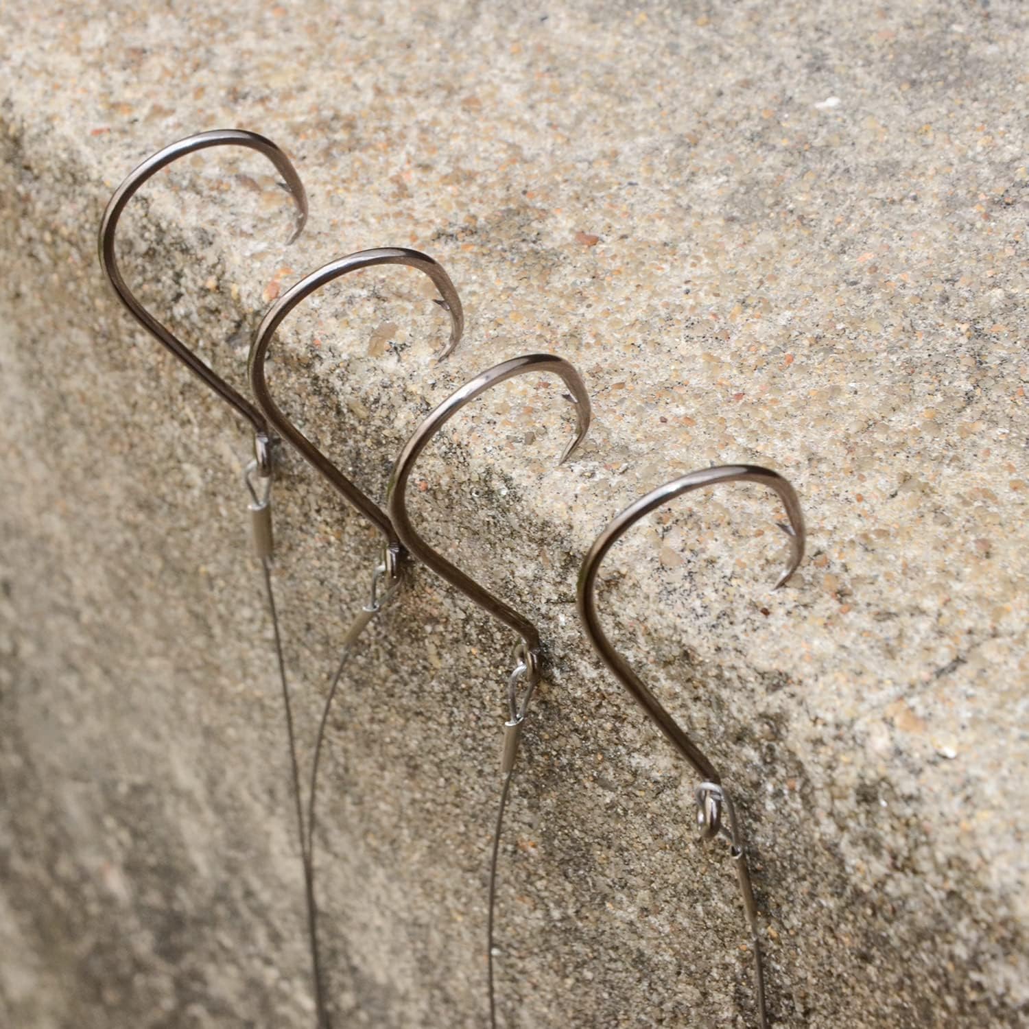 SEAOWL Saltwater Steel Circle Hook Rigs,Octopus Offset Fishing Hooks Leader Wire for Catfish Bass