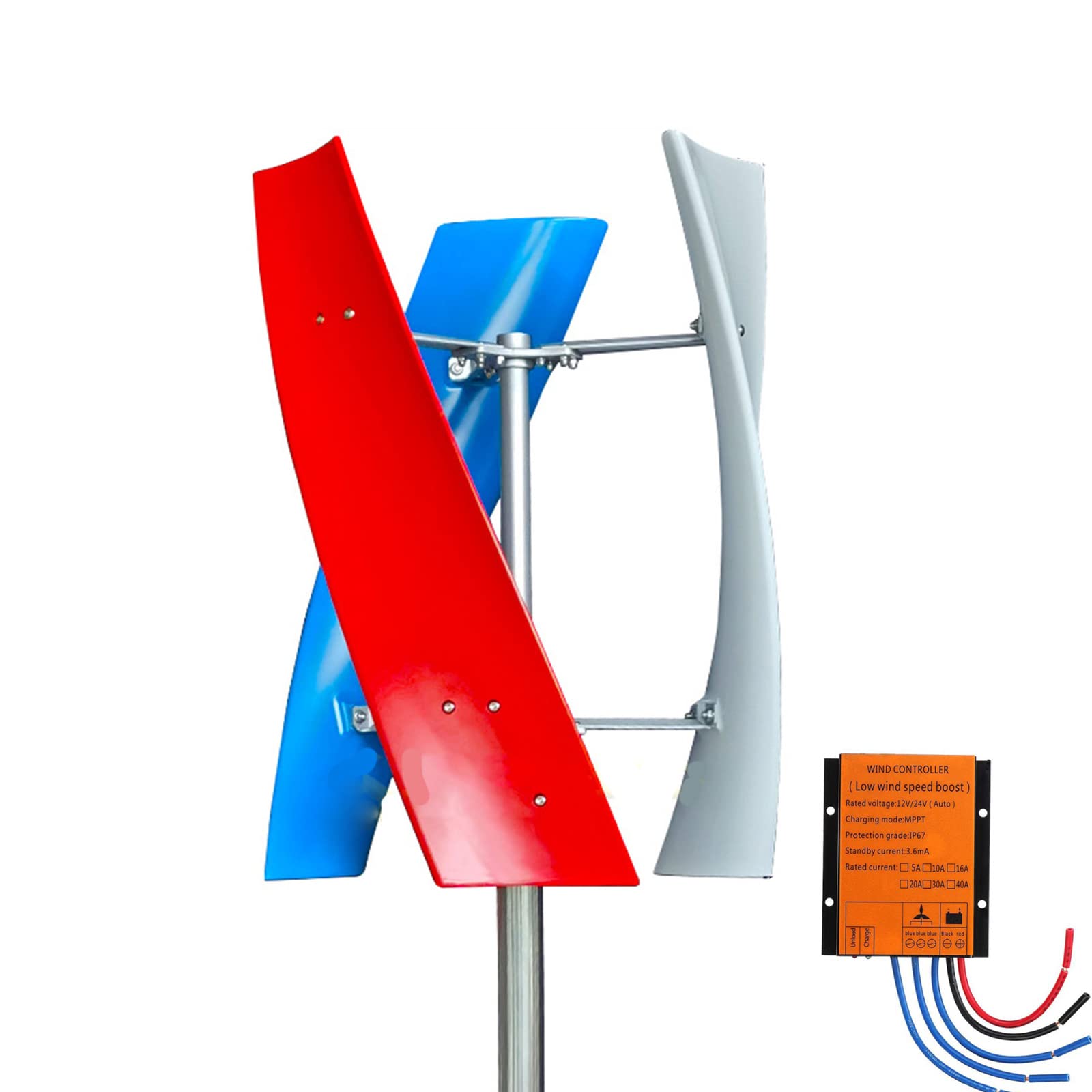 QAZNHODDS 9000W Wind Turbine Generator Kit, 12V 24V 48V 220V with MPPT Controller Wind Turbines Electricity Producer Equipment Home Power Energy Kit,48V