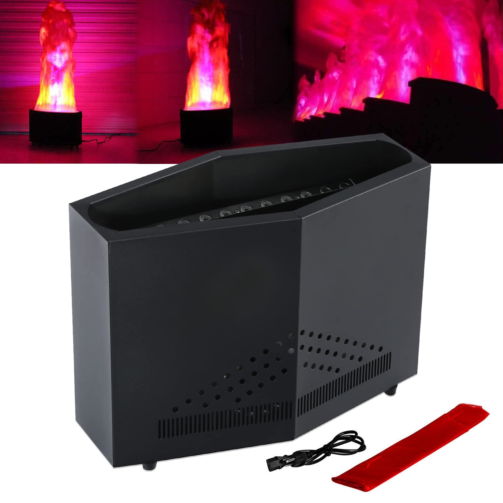 TCFUNDY 24 LED Fake Fire Flame Light Red + Blue 1.5m Simulated Flame Lamp Effect for Stage Halloween DJ Disco Party Lighting