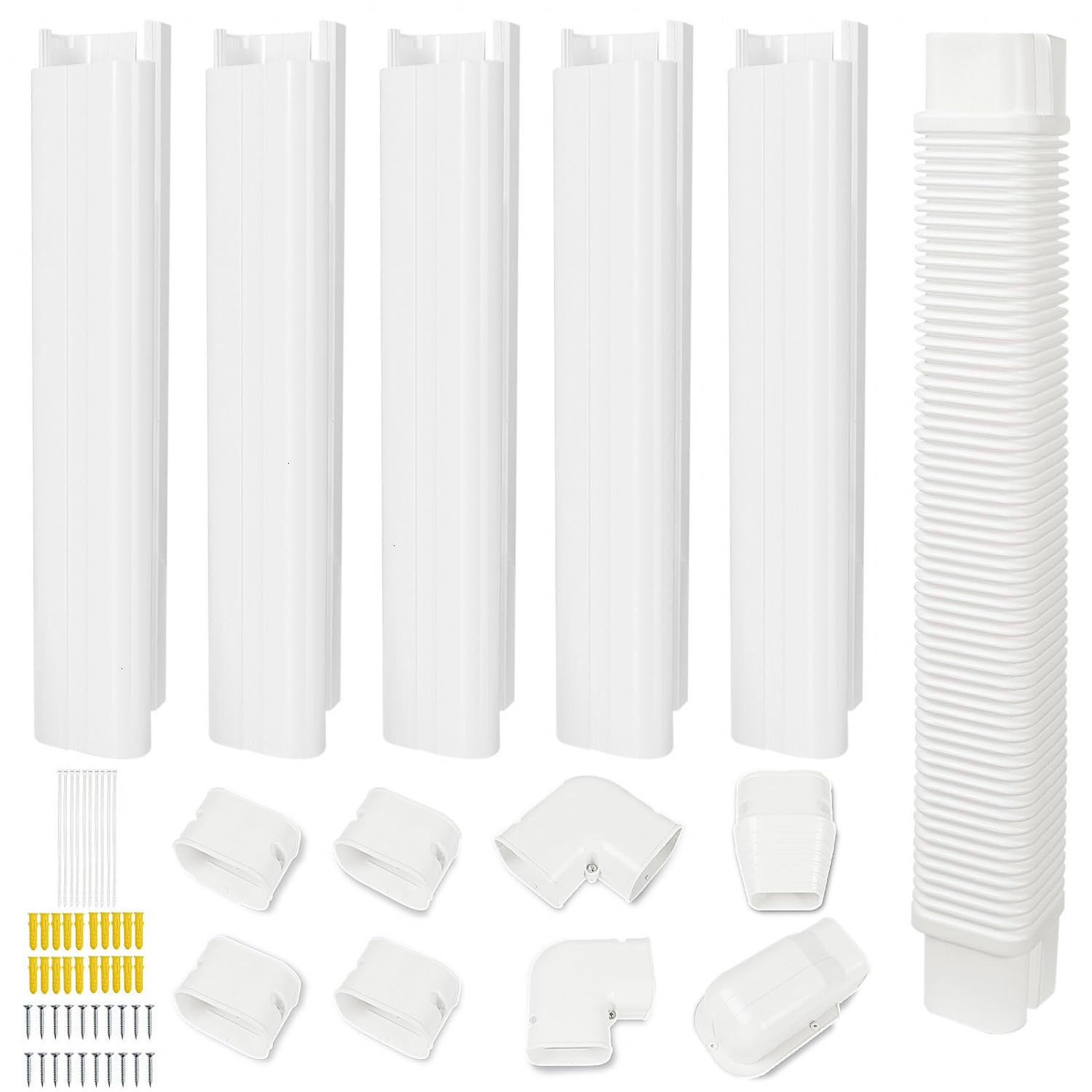 YoleShy 3'' 9 Ft Mini Split Line Set Cover PVC Mini Split Cover Kit Easy Installation Decorative Line Cover Kit for Mini Split AC Line Cover Kit for Heat Pump & Units Air Conditioners