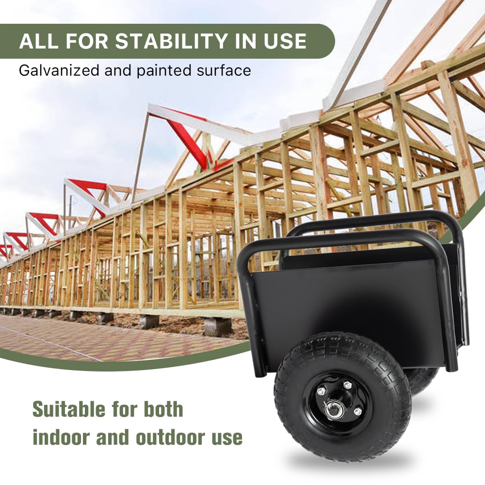 Yeeoy Heavy Duty Panel Dolly, Slab Dolly with Handle, 10" Solid Rubber Tires Wheels,1000LBS Load Capacity All Terrain Moving Cart for Heavy Drywall Sheet & Material Handling