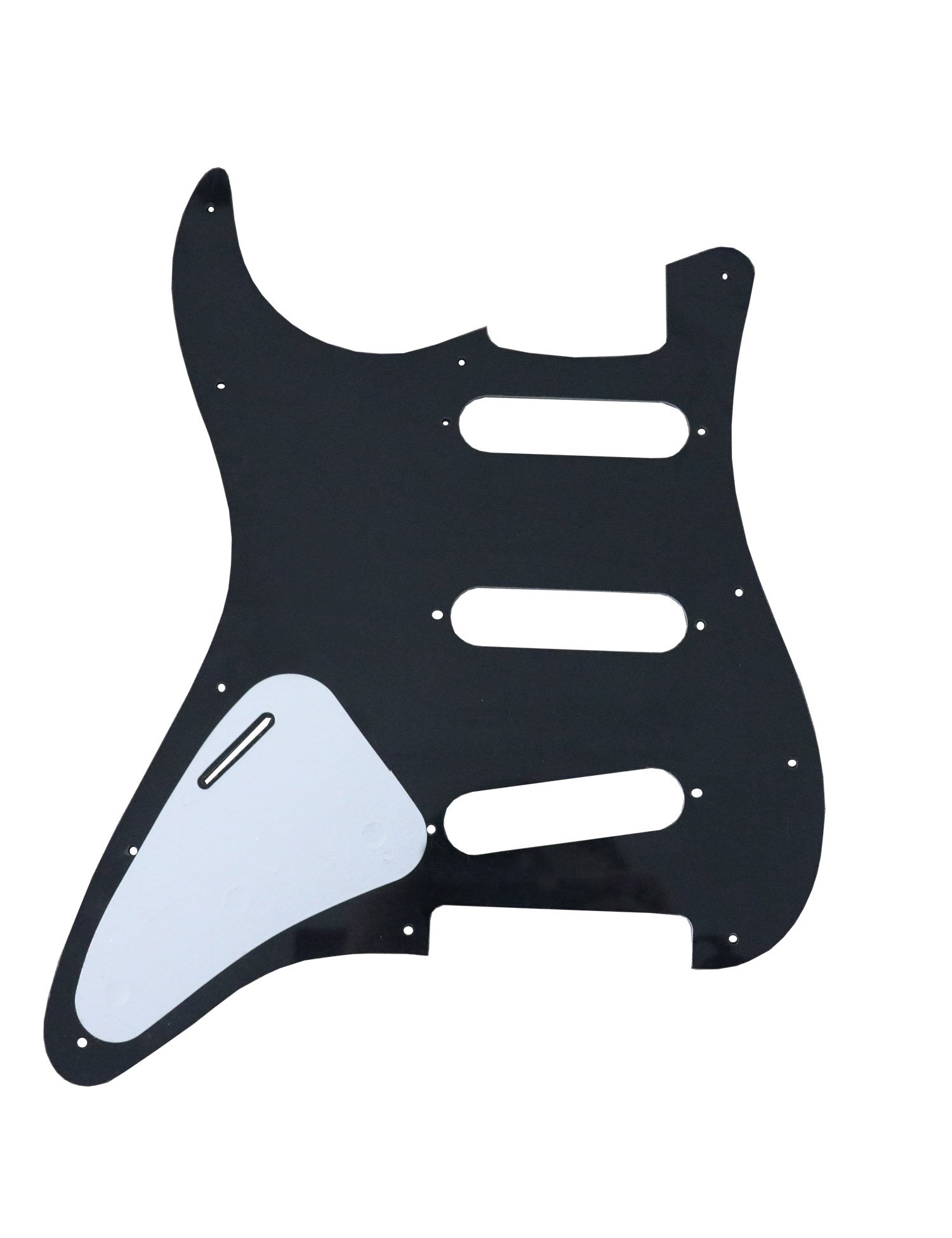 Metallor Electric Guitar Pickguard 3 Ply 11 holes SSS Single Coil Compatible with Strat Style Modern Guitar Parts Replacement(Black)