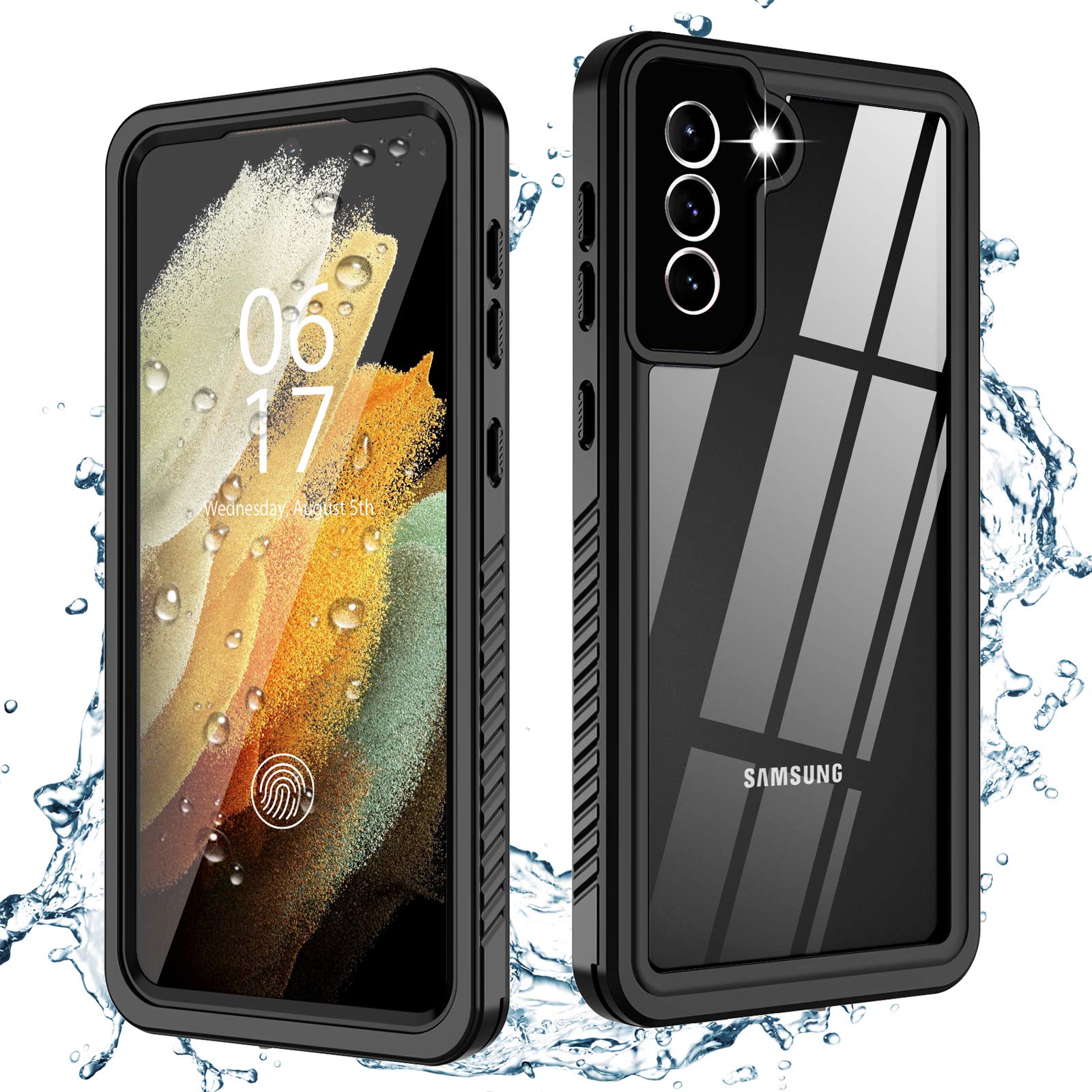 Oterkin Samsung Galaxy S21 Waterproof Case with Screen Protector, Dustproof Shockproof 360 Full Body Protection, 6.2inch, Pink