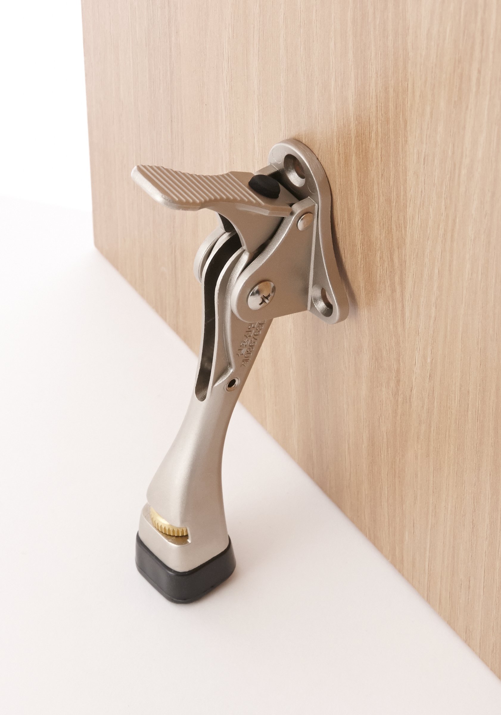 Tenby Easy-Step Door Stops, 4-Inch, Satin Nickel