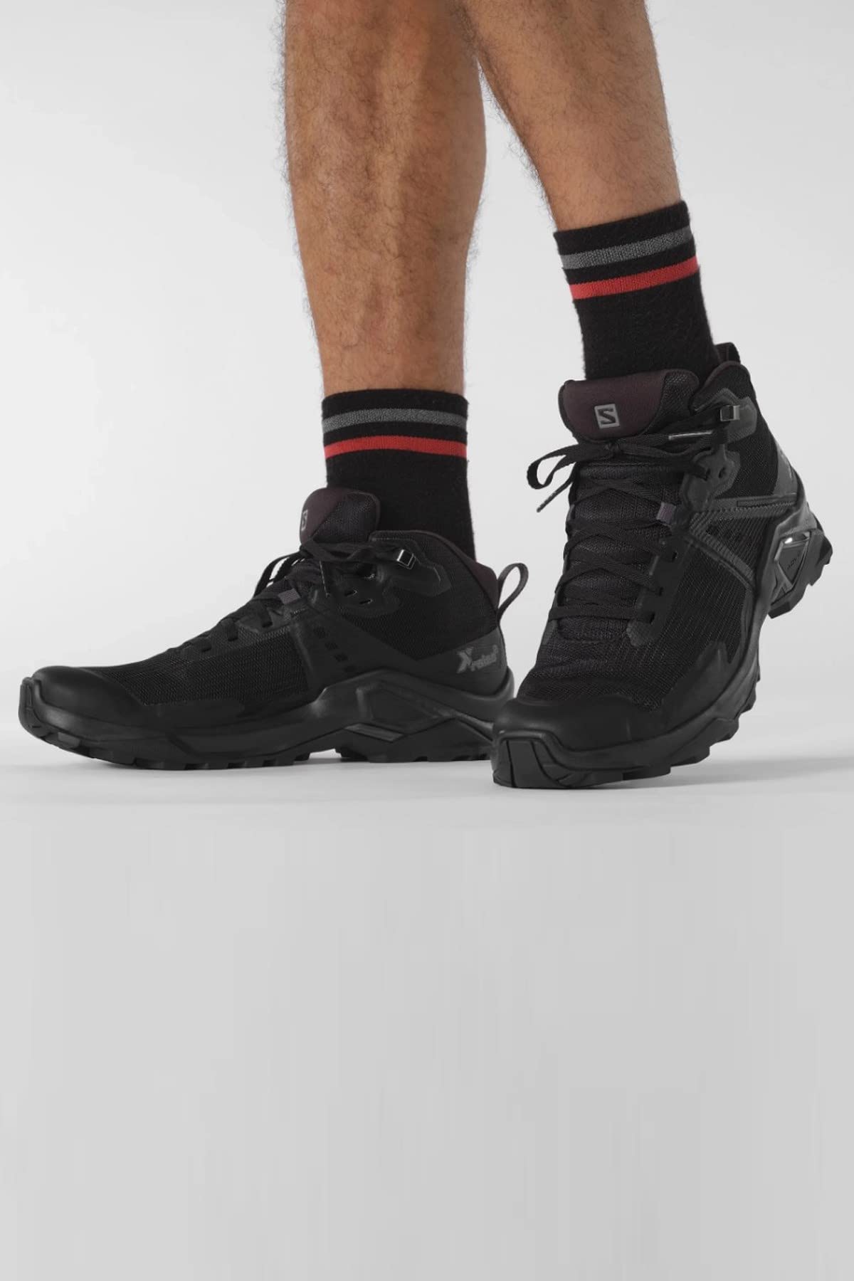 Salomon Men's X Raise 2 Mid GTX Climbing Shoe, Black/Black/Ebony, 8.5
